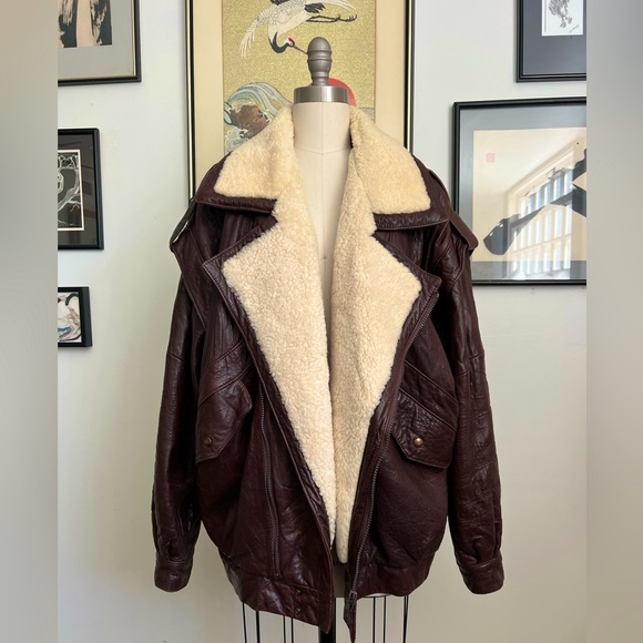 Vintage | Jackets & Coats | Vintage Rich Brown Shearling Soft Leather ...